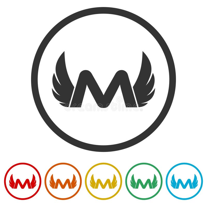 Letter M Ring Logo Color Set Stock Vector - Illustration of font, icon ...