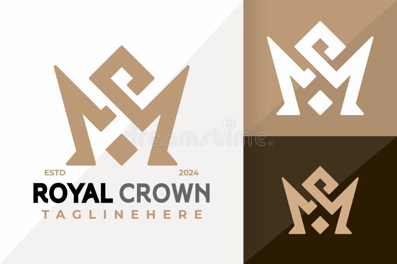 Letter M Royal Crown Logo Icon Vector Design Stock Vector ...