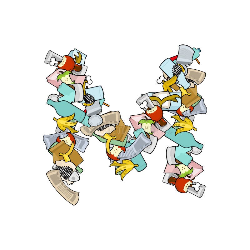 Letter R Rubbish. Trash Font. Garbage Alphabet Stock Vector ...