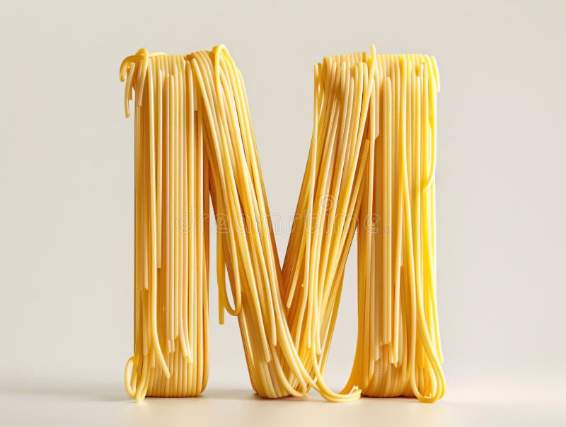Letter M in the Shape of Spaghetti. Stock Illustration - Illustration ...