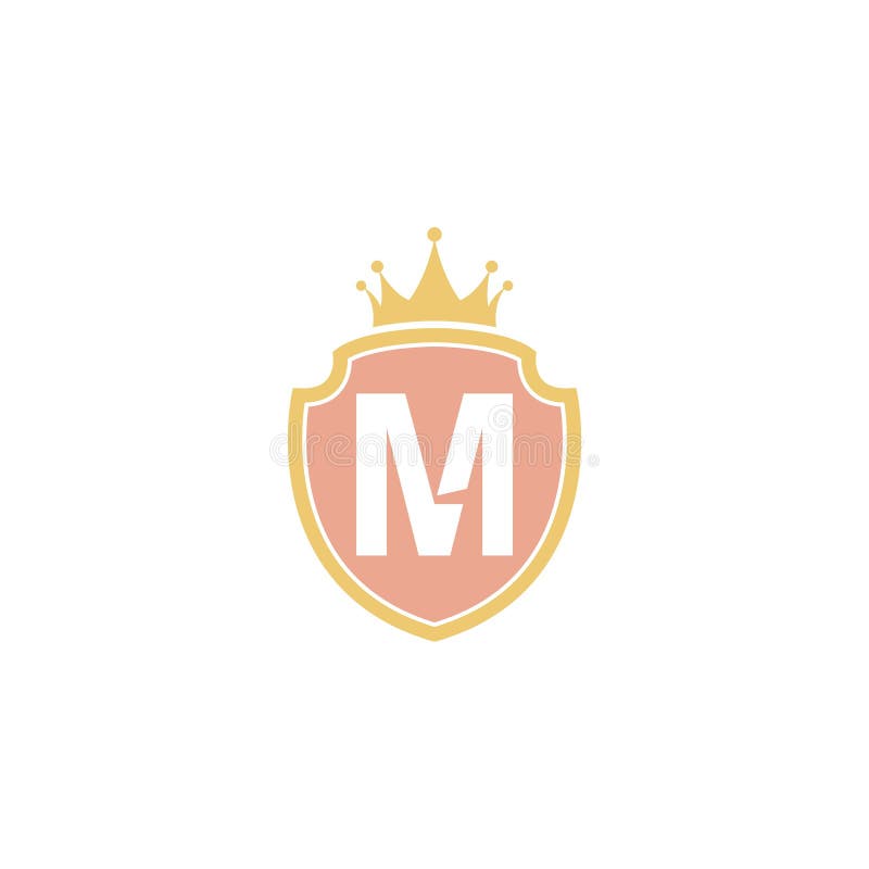 Letter M with Shield Icon Logo Design Illustration Stock Illustration ...