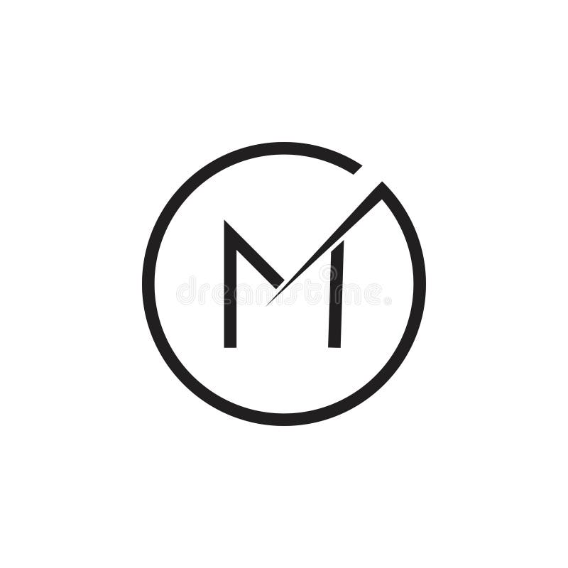 Letter M Simple Circle Logo Vector Stock Vector - Illustration of font ...