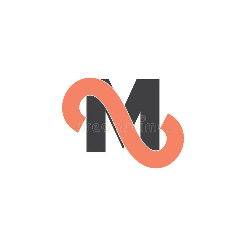 Letter M Simple Curves Ribbon Logo Vector Stock Vector - Illustration ...