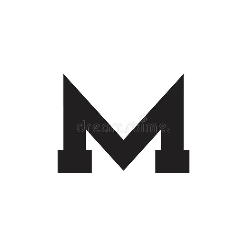 Letter M Simple Geometric Logo Vector Stock Vector - Illustration of ...