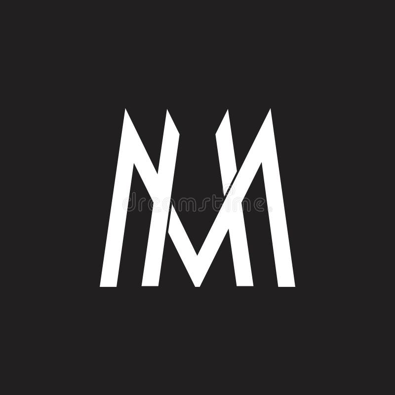 Letter Mm Simple Overlapping Line Logo Vector Stock Vector ...