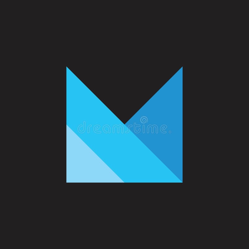 Letter M Simple Paper Fold Design Logo Stock Vector - Illustration of ...