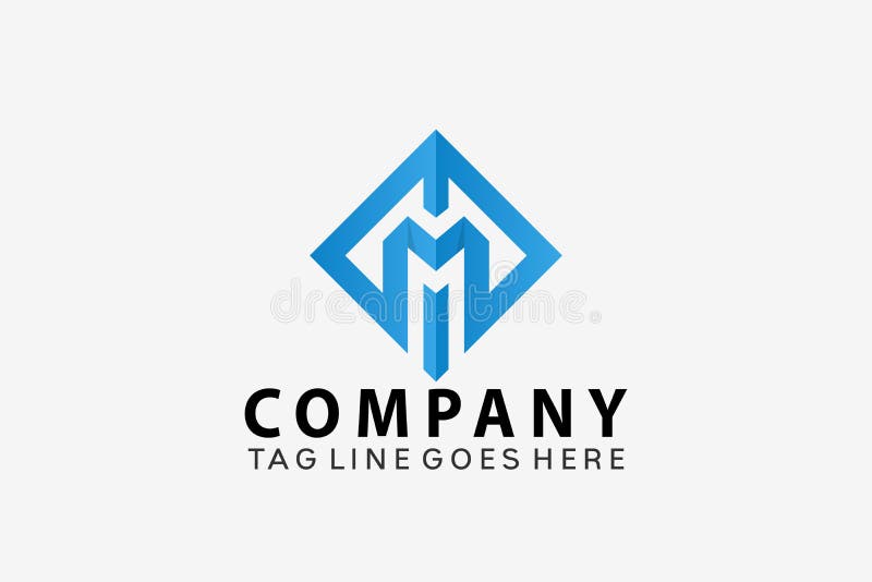 Letter M Square Arrow Colorful Logo Design Vector Illustration Stock ...