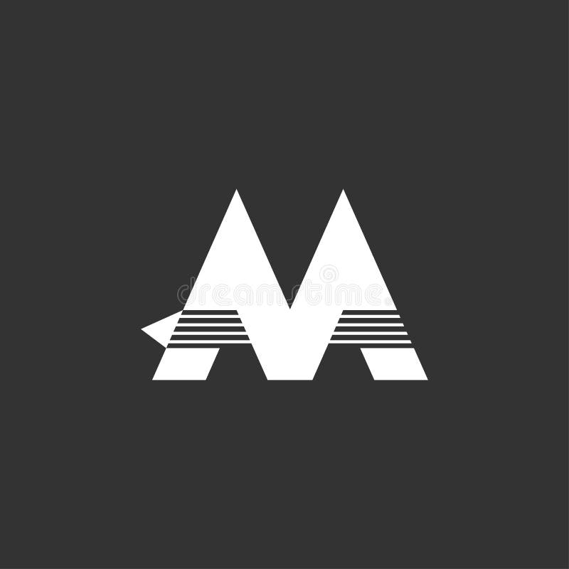 Letter M Stripes Fast Arrow Geometric Logo Vector Stock Vector ...