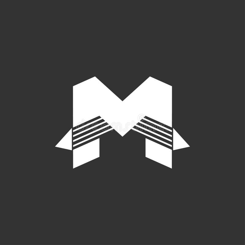 Letter M Stripes Fast Arrow Geometric Logo Vector Stock Vector ...