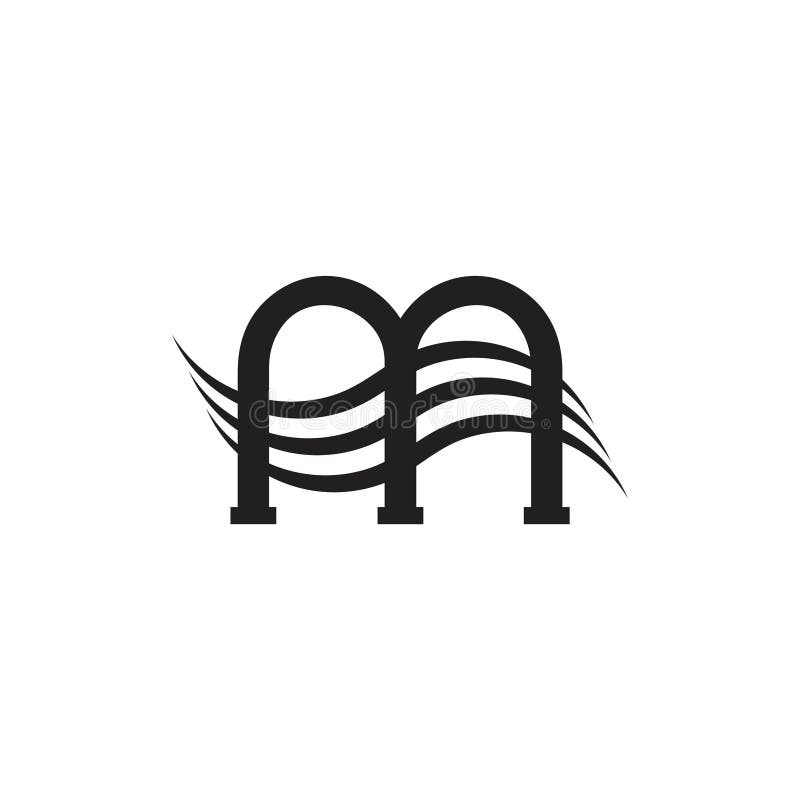 Letter M Stripes Flow Logo Vector Stock Vector - Illustration of ...