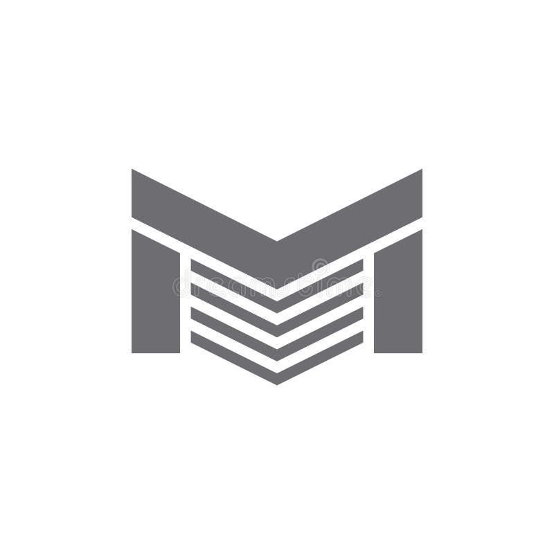 Letter M Stripes Geometric Logo Vector Stock Vector - Illustration of ...