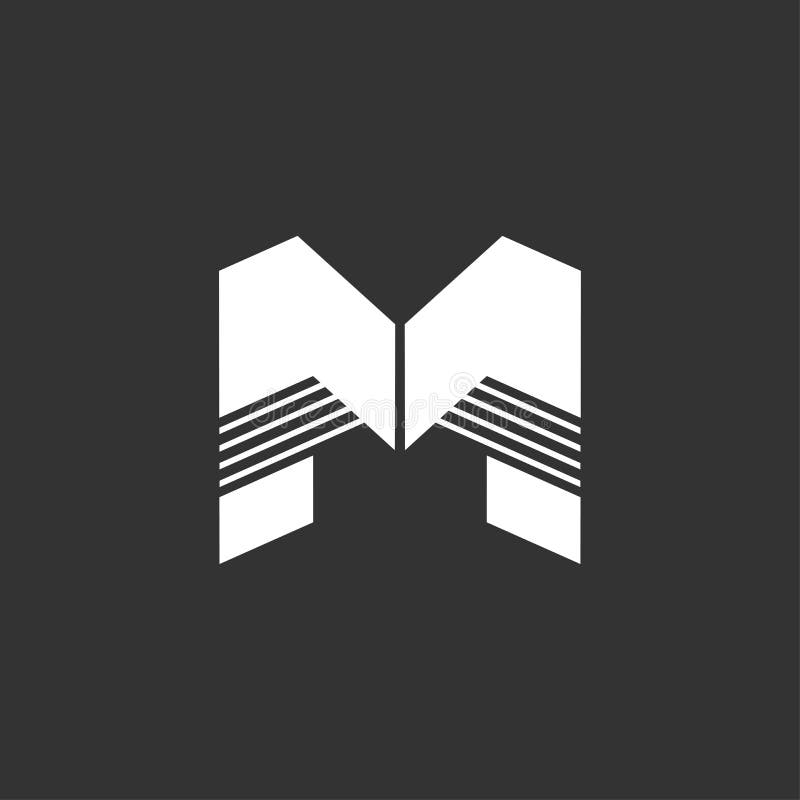 Letter M Stripes Geometric Logo Vector Stock Vector - Illustration of ...