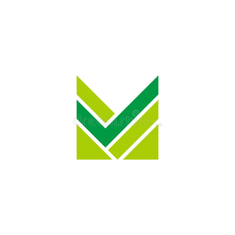 Letter M Stripes Green Check Mark Logo Vector Stock Vector ...