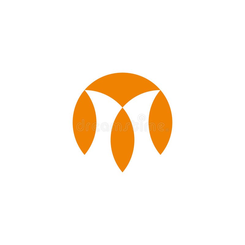 Letter M Sun Simple Geometric Logo Vector Stock Vector - Illustration ...