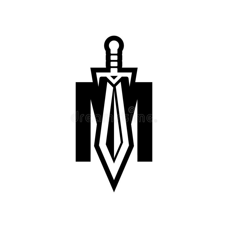 Letter M Sword Weapon Logo Vector Illustration, Abstract Vector ...