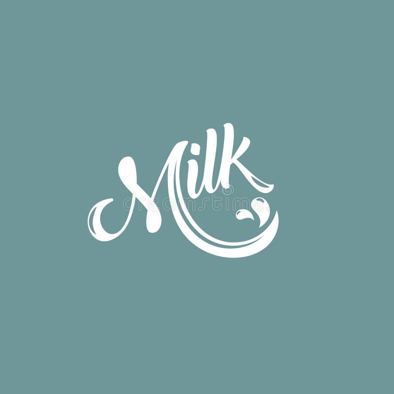 Lettering Milk and Silhouette Cow Stock Vector - Illustration of dairy ...