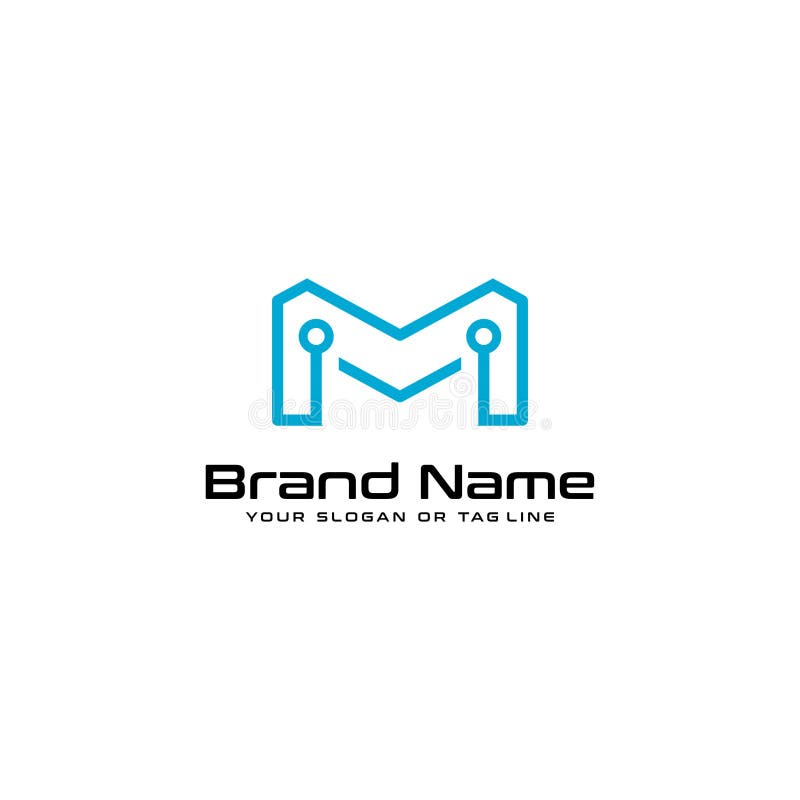 Letter M Tech Logo Design Vector Stock Vector - Illustration of modern ...