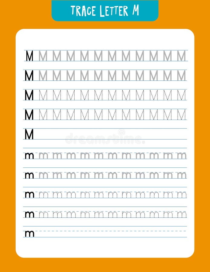 Letter M Tracing Worksheet for Preschool and Kindergarten Learning ...