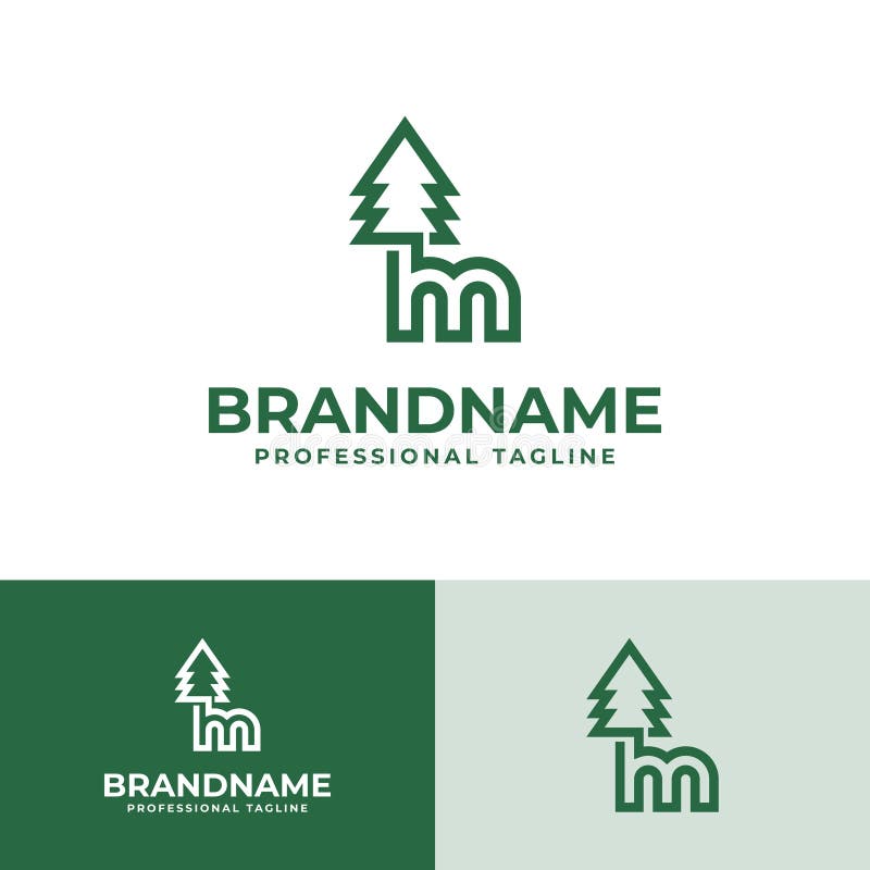 Letter M Tree Monoline Logo, Great for Nature Conservation Projects ...