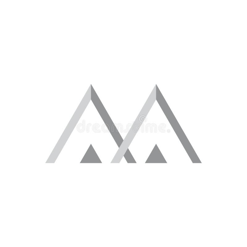 Letter M Triangle Geometric Logo Stock Illustration - Illustration of ...