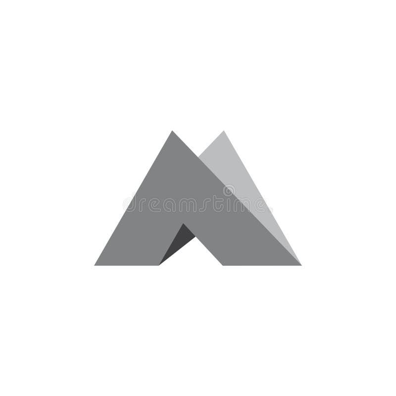 Letter M Triangle Paper 3d Logo Vector Stock Vector - Illustration of ...