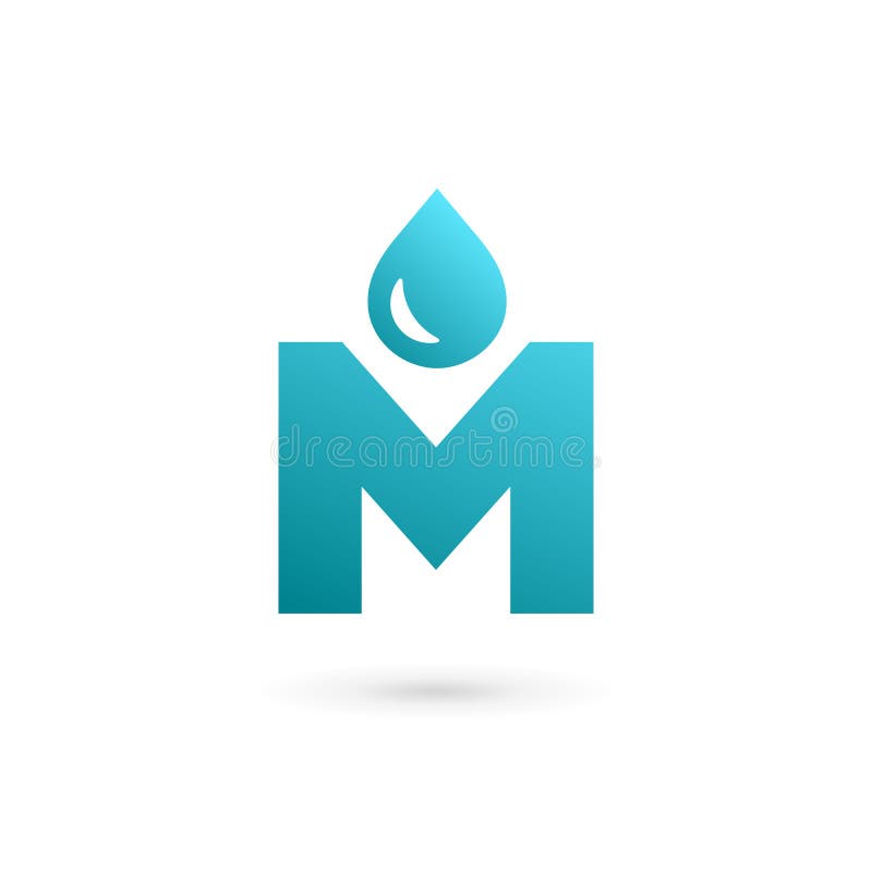 Letter M Water Drop Logo Icon Design Template Elements Stock Vector ...