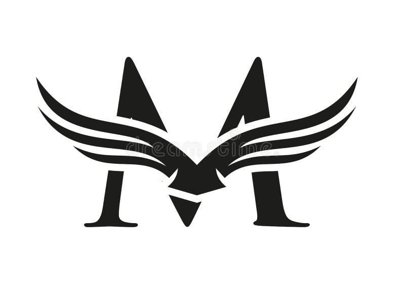 Letter M Wing Logo Design. Initial Flying Wing M Letter Logo. Letter M ...