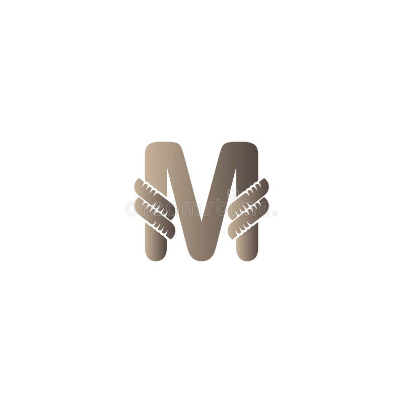 Letter M Wrapped in Rope Icon Logo Design Illustration Stock Vector ...