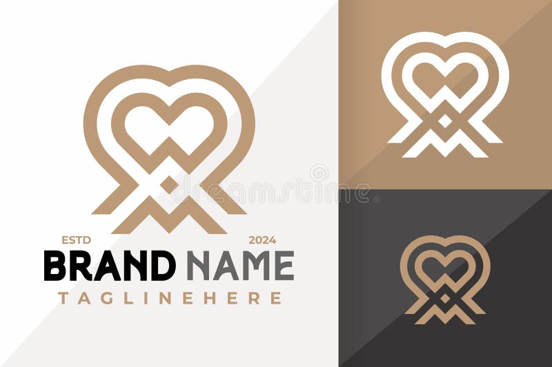 Letter am or Ma Heart Logo Icon Vector Design Illustration Stock Vector ...