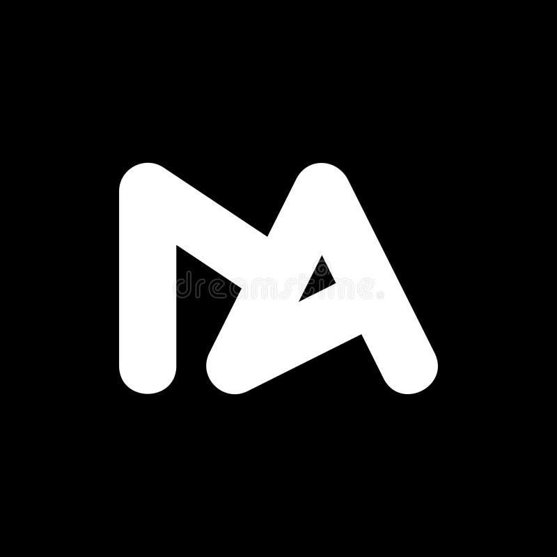 Letter Ma Monogram Unique Line Simple Logo Stock Vector - Illustration ...