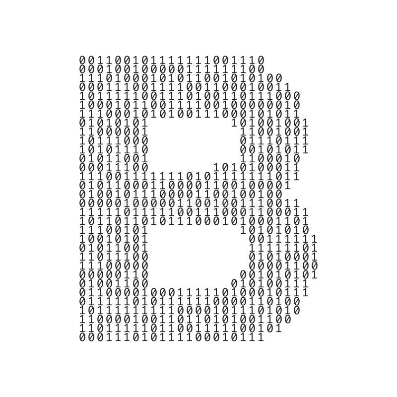 Letter B Made from Binary Code Digits. Technology Background Stock ...