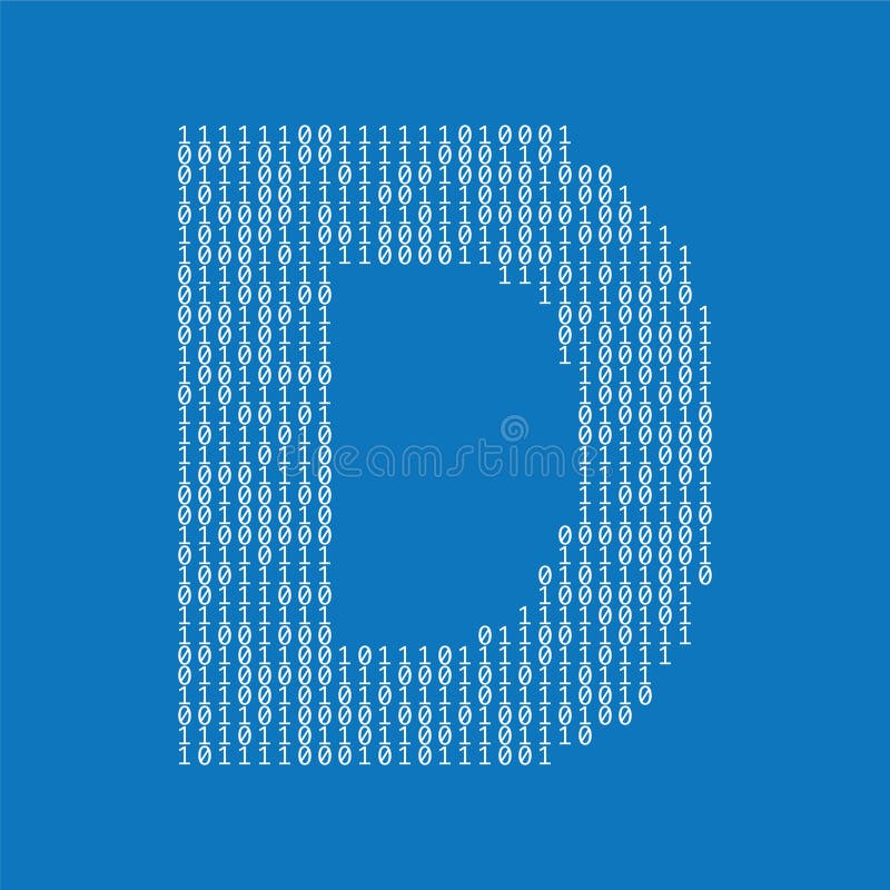Letter D Made from Binary Code Digits. Technology Background Stock ...