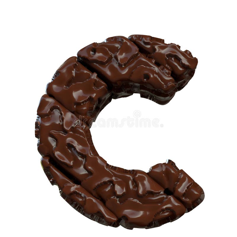 Letter Made of Chocolate. 3d Letter C Stock Photo - Illustration of ...