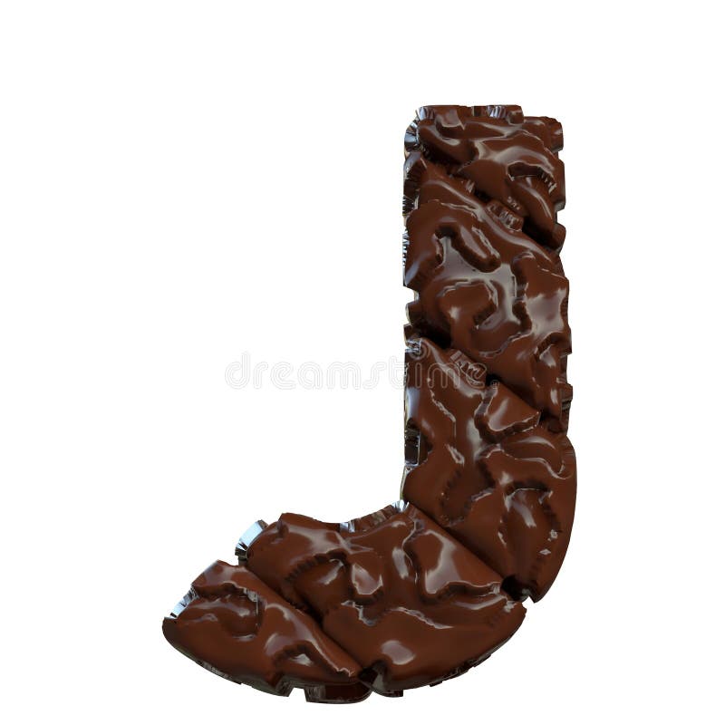 Letter Made of Chocolate. 3d Letter J Stock Image - Illustration of ...