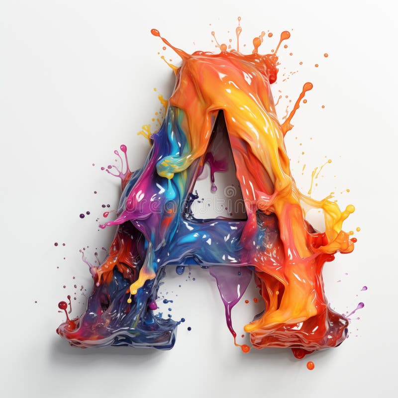 Letter Made of Colorful Paint Splash Stock Illustration - Illustration ...