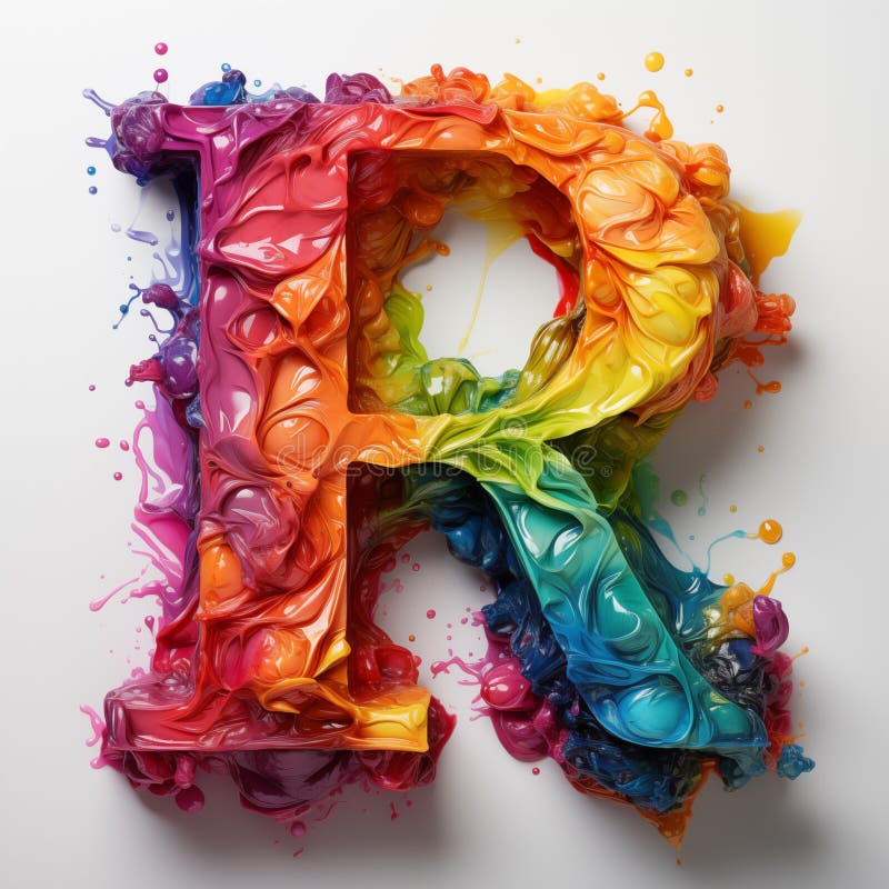 Letter Made of Colorful Paint Splash Stock Illustration - Illustration ...