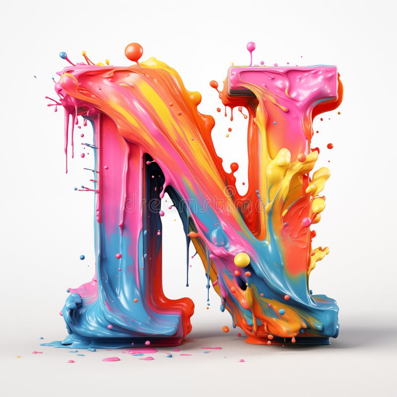 Letter Made of Colorful Paint Splash Stock Illustration - Illustration ...