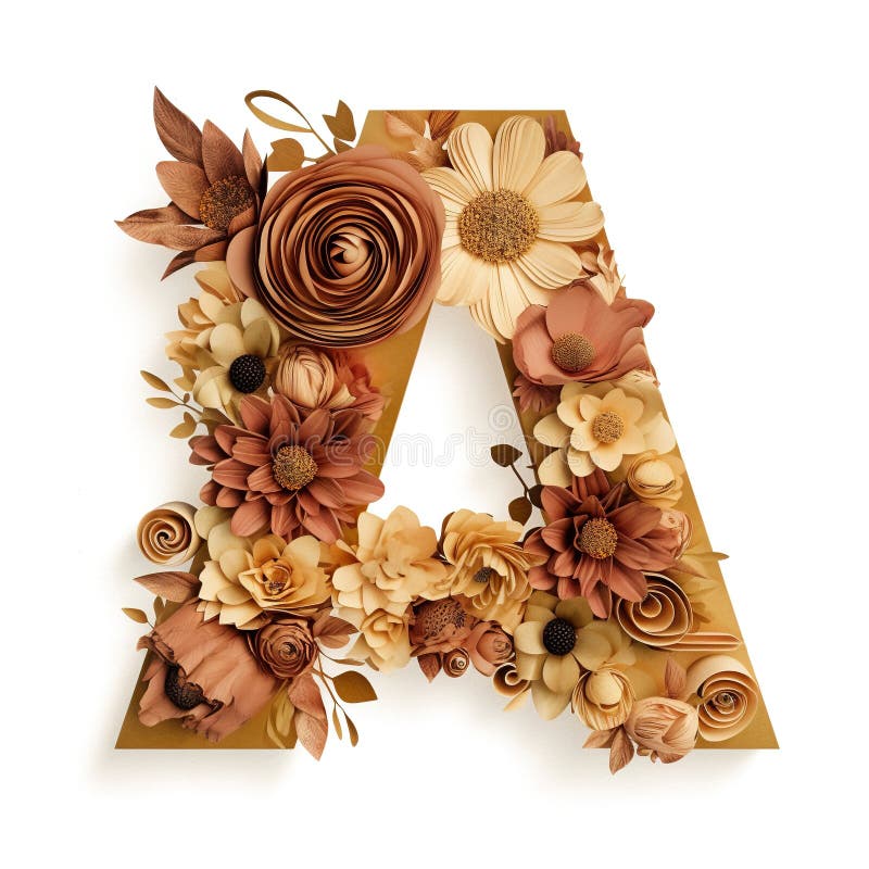 The Letter a is Made of Paper Flowers. Generative AI Image. Stock ...