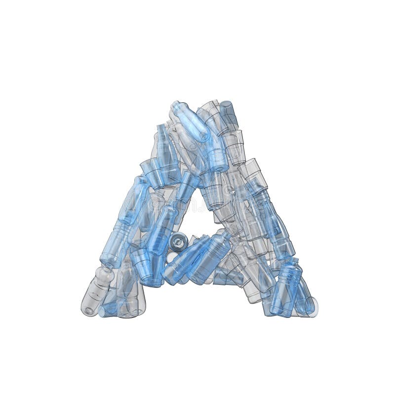 Letter a Made from Plastic Bottles. Plastic Recycling Font Stock ...