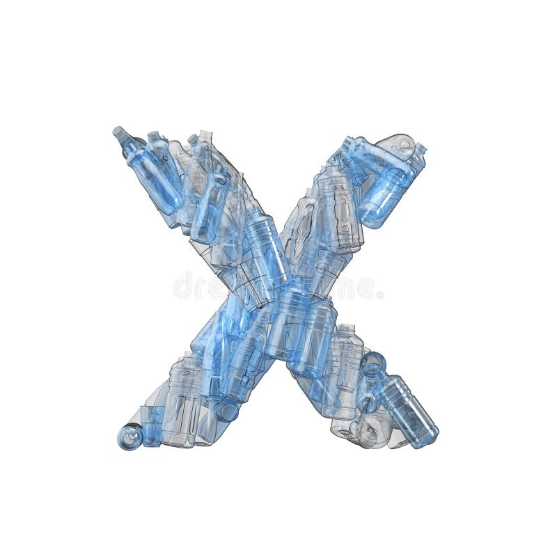 Letter X Made from Plastic Bottles. Plastic Recycling Font Stock ...