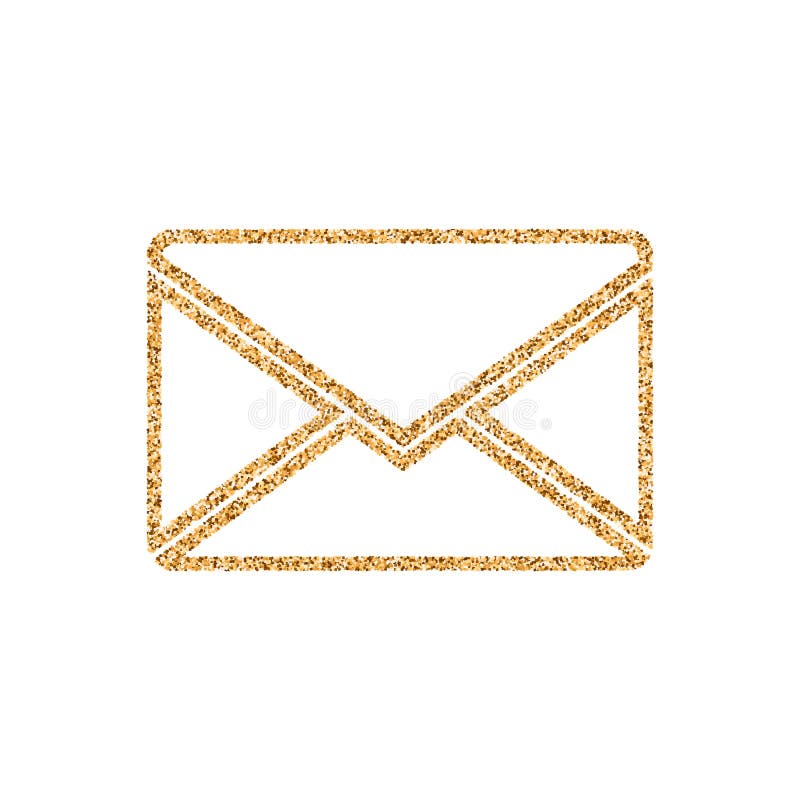 Letter Of Mail Icon With Glitter Effect Isolated On White Background Outline Icon Of Paper