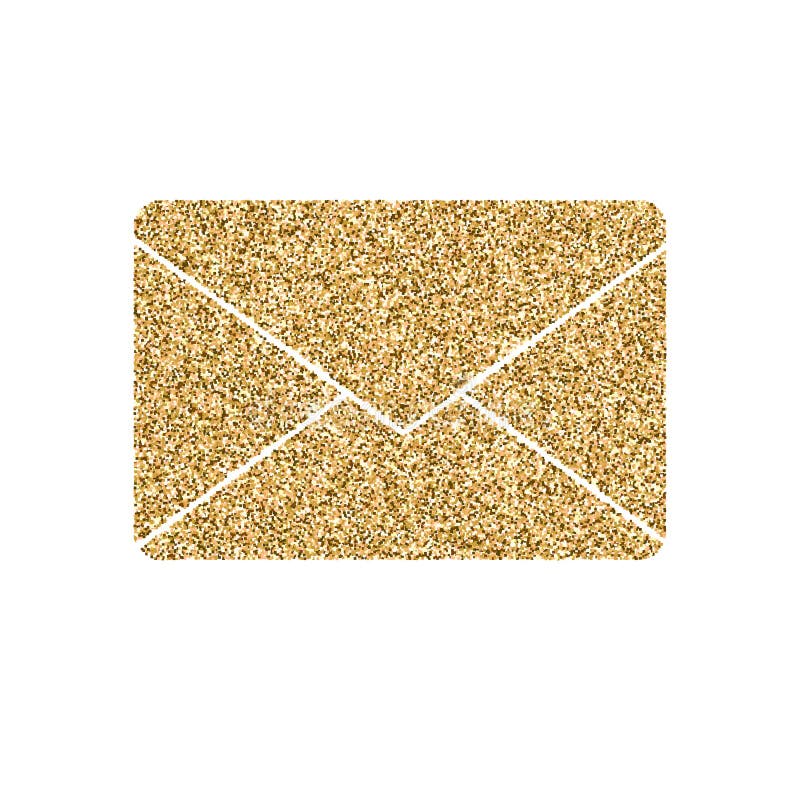Letter Of Mail Icon With Glitter Effect Isolated On Black Background Outline Icon Of Paper