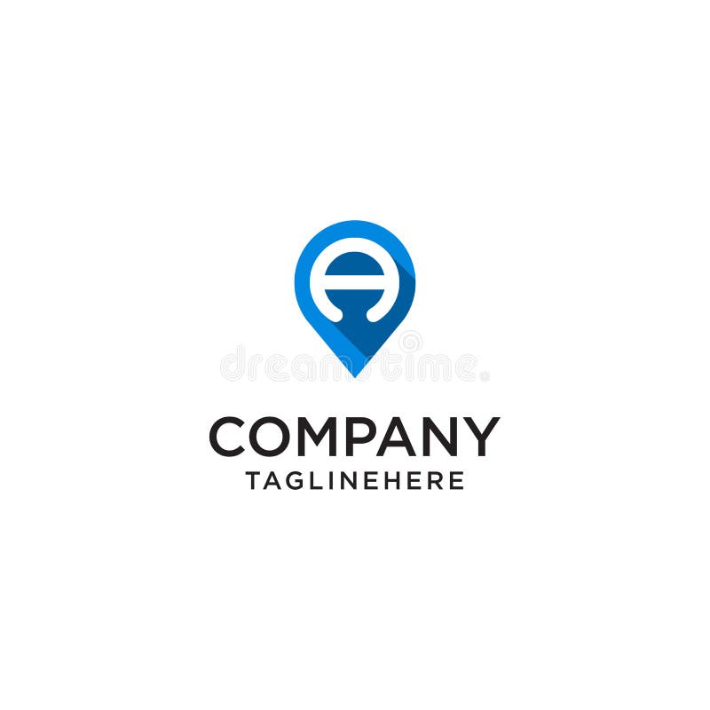 Letter a with Map Pointer Logo Design Concept Template Stock Vector ...