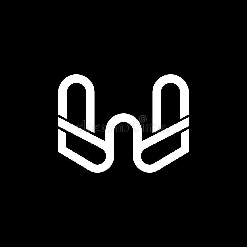 Letter Mark W Logo Concept Design on Black Background Stock Vector ...