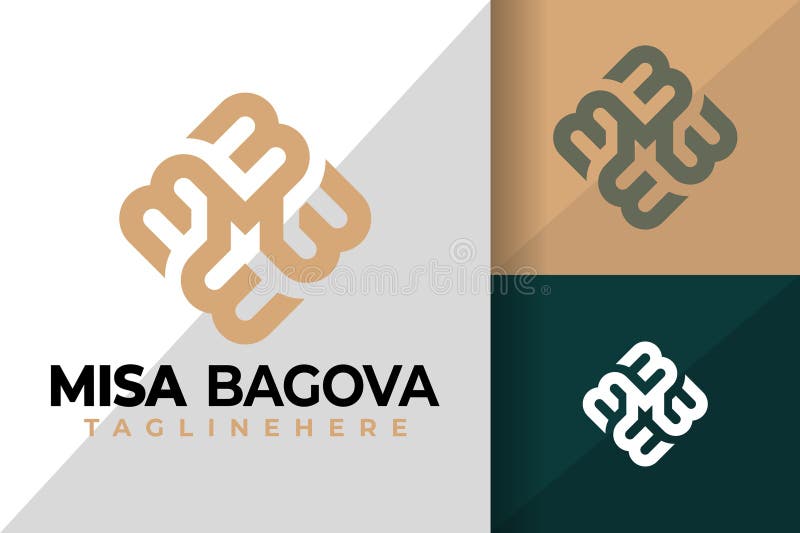 Letter Mb or Bm Ambigram Logo Vector Design. Abstract Emblem, Designs ...