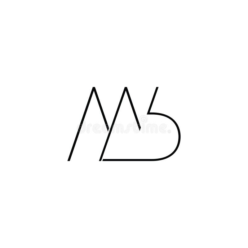 Letter Mb Simple Thin Linear Symbol Logo Vector Stock Vector ...