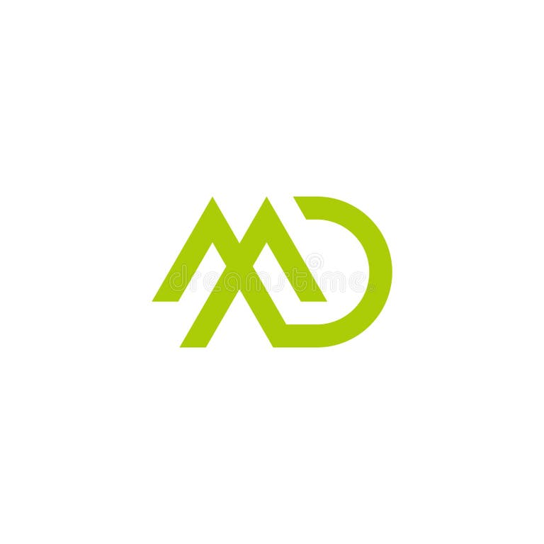 Letter Md Abstract Green Tree Mountain Shape Simple Logo Vector Stock ...