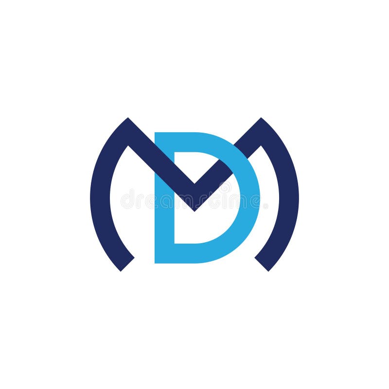 Letter Md Linked Colorful Overlap Design Logo Vector Stock Vector ...