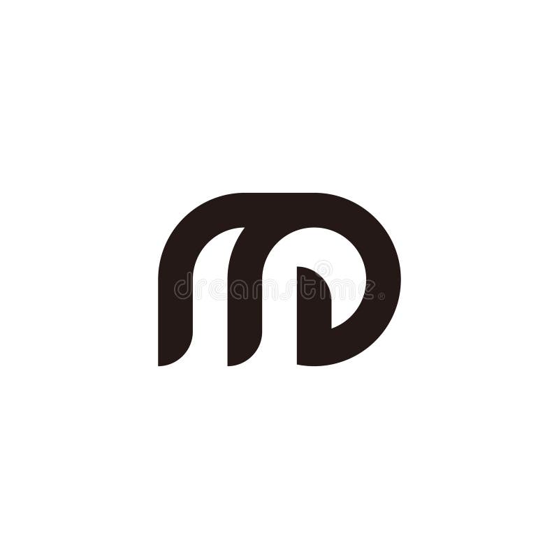 Letter Md Linked Curves Geometric Line Logo Vector Stock Vector ...