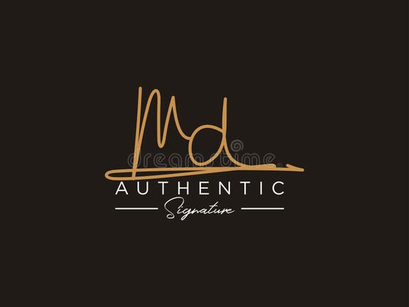 Letter MD Signature Logo Template Vector Stock Vector - Illustration of ...